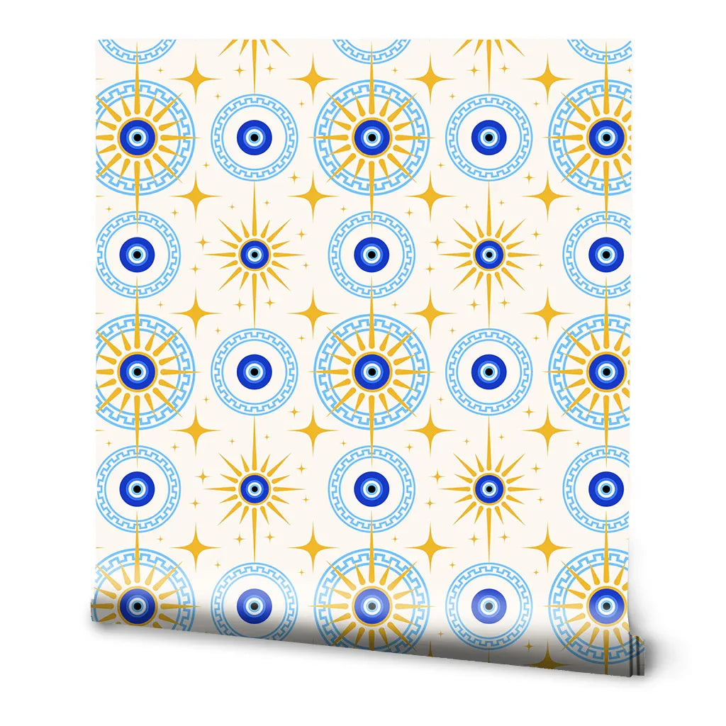 Evil Eye Starburst Pattern Wallpaper | Buy Online with the best quality